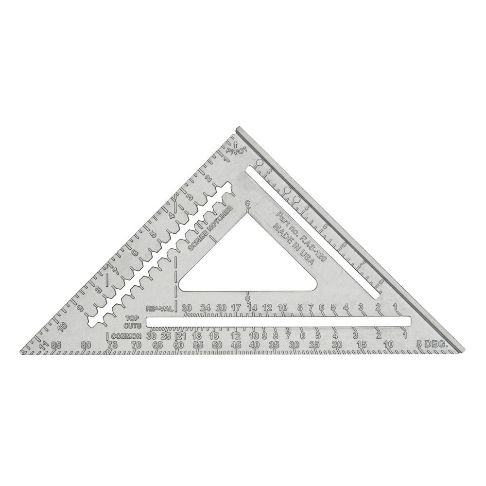 Johnson Level 12 Inch Johnny Square Aluminum Rafter Square RAS-120 ...