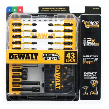 DEWALT FLEXTORQ Fastening 43 Piece Set DWAFT43SET from DEWALT - Acme Tools