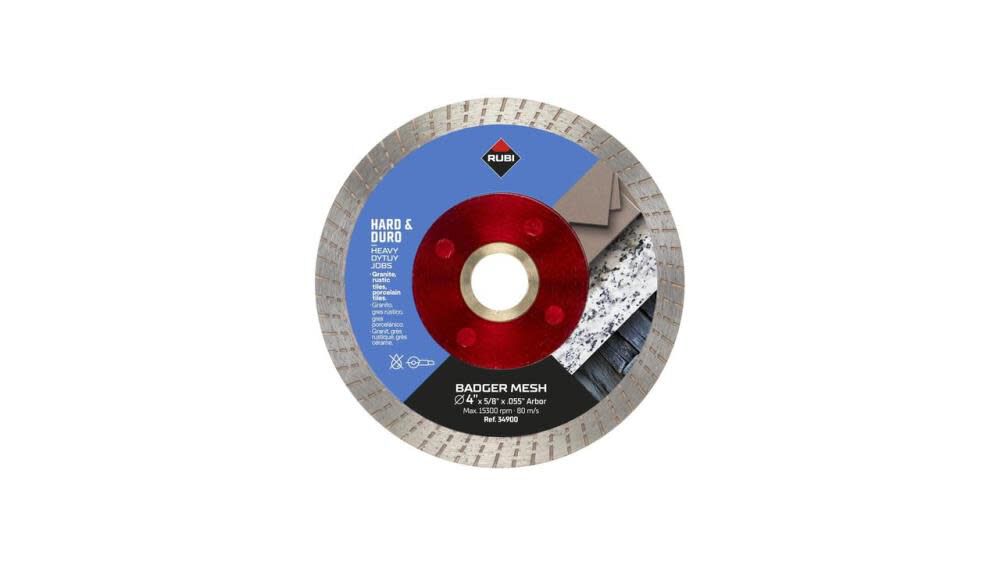 Rubi Tools 4in Badger Mesh Diamond Blade, Wet/Dry 34900 - Acme Tools