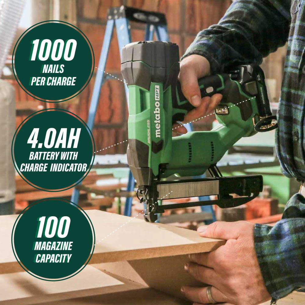 Metabo HPT 18V MultiVolt Brushless 18-Gauge 1/4 in Narrow Crown Stapler ...