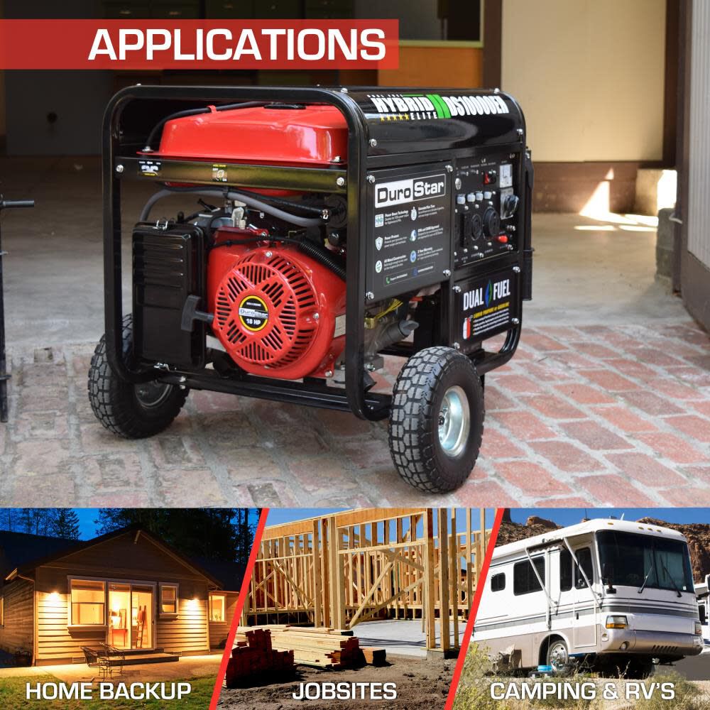 Duromax 10000-Watt Dual Fuel Hybrid Portable Generator DS10000EH from ...