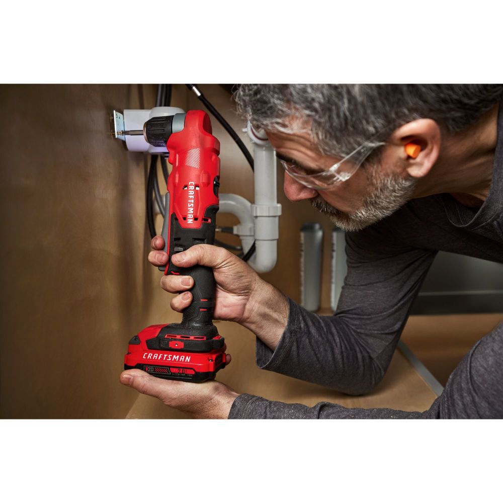 CRAFTSMAN V20 Cordless 3 8 Inch Right Angle Drill Bare Tool CMCD750B Acme Tools