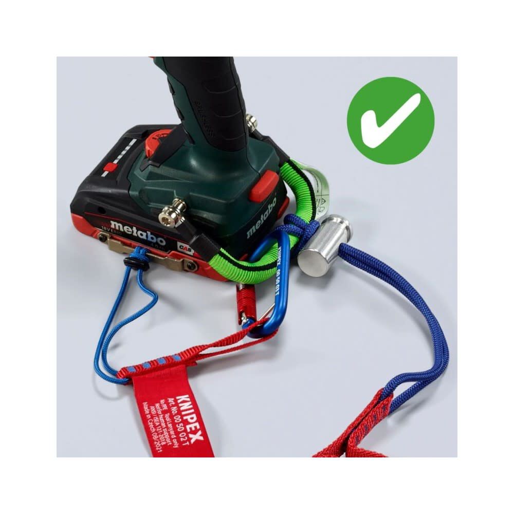 Knipex 38 in Red Tool Tethering Lanyard with Eye Carabiner 00 50 12 T ...