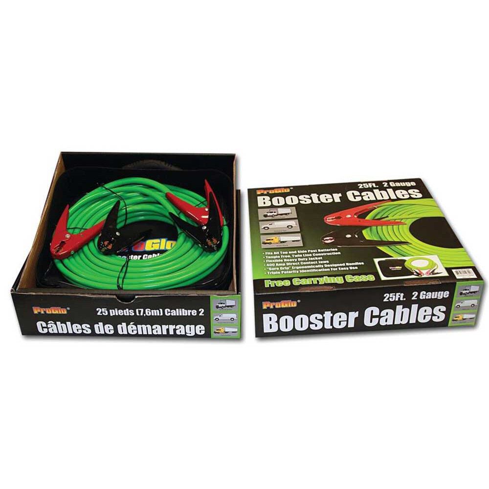 Century Wire Pro Glo 25 ft 400A 2 Gauge Battery Booster Cable Set Green ...