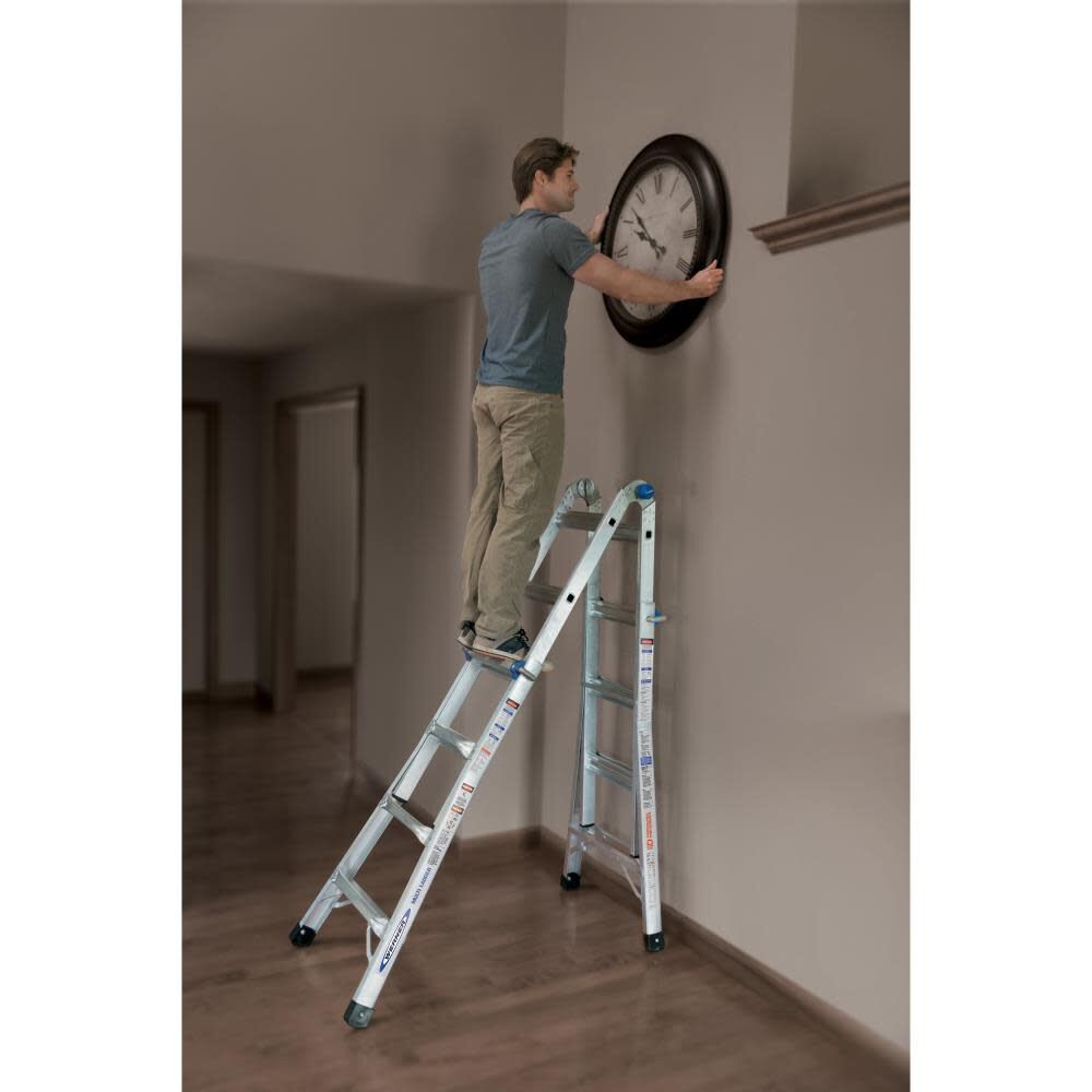 Werner 18 Ft. Reach Height Type IA Aluminum Multi-Position Ladder MT-17 ...