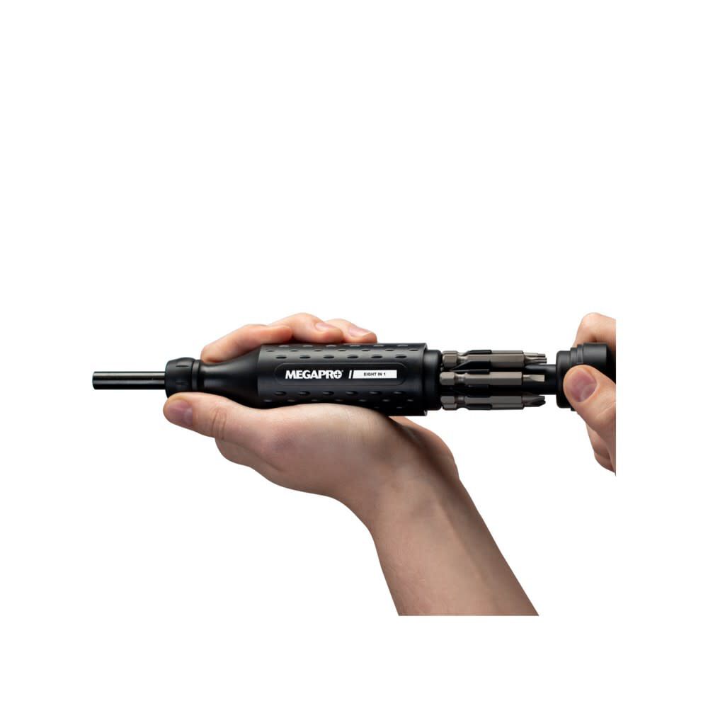 Megapro Original 8-in-1 Black Multi-Bit Screwdriver 8IN1NAS - Acme Tools