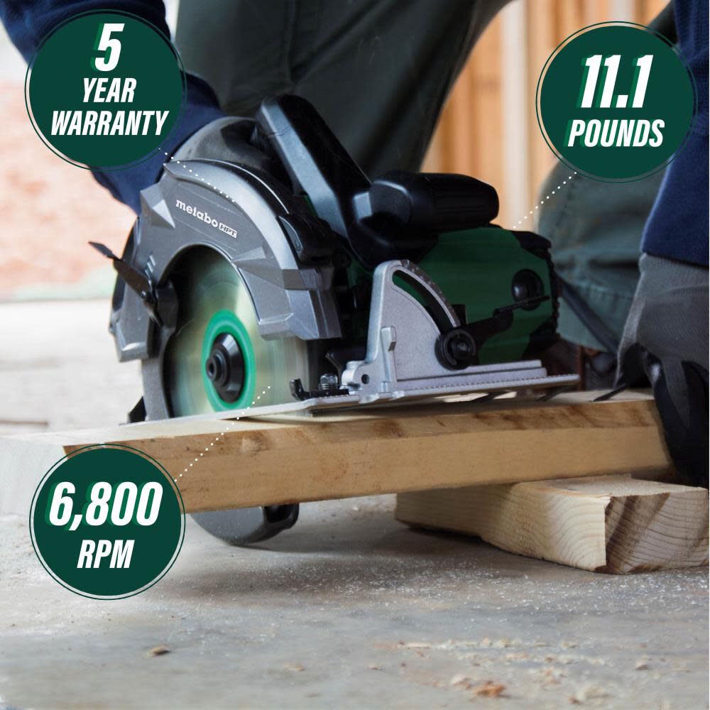 Metabo HPT 7-1/4 In. Pro Grade Circular Saw 15 Amp 6800 RPM Rip Max ...