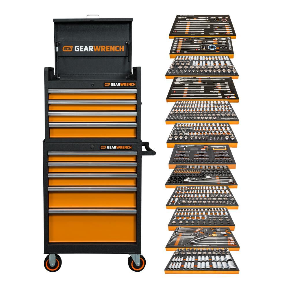 GEARWRENCH Rolling Tool Box with Mechanics Tool Set in Premium Modular ...