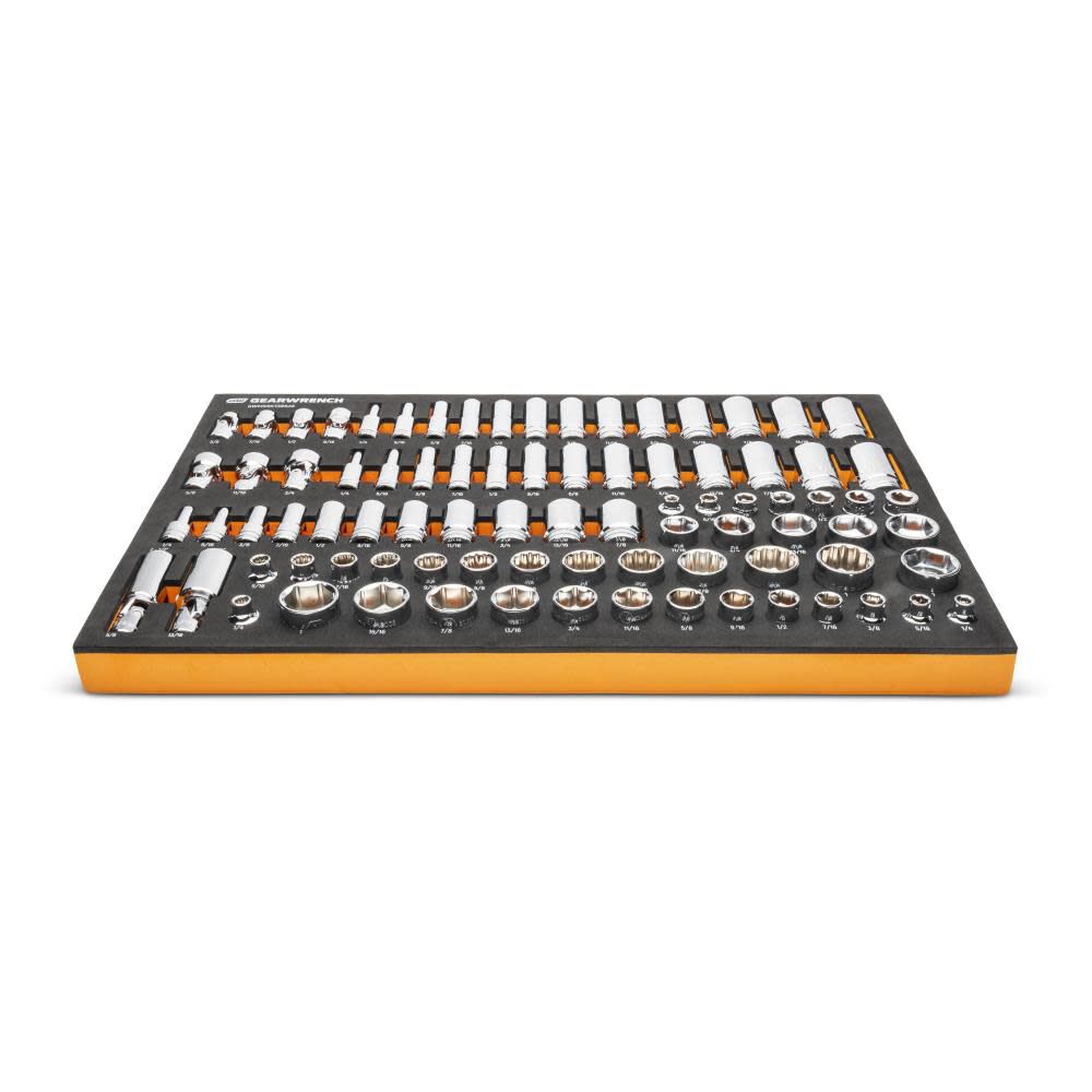 GEARWRENCH 3/8 in Drive Master SAE Socket Set in Foam Storage Tray 85pc ...