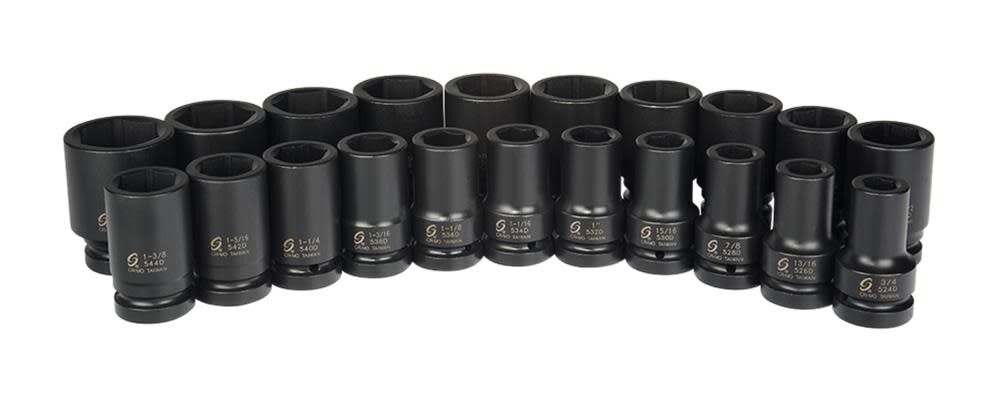 Sunex 1 In. Drive SAE Deep Impact Socket Set 21 pc. 5693 - Acme Tools
