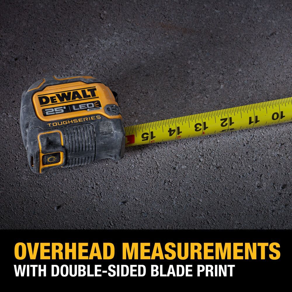 DEWALT 25' Lighted LED Tape Measure DWHT35625S - Acme Tools