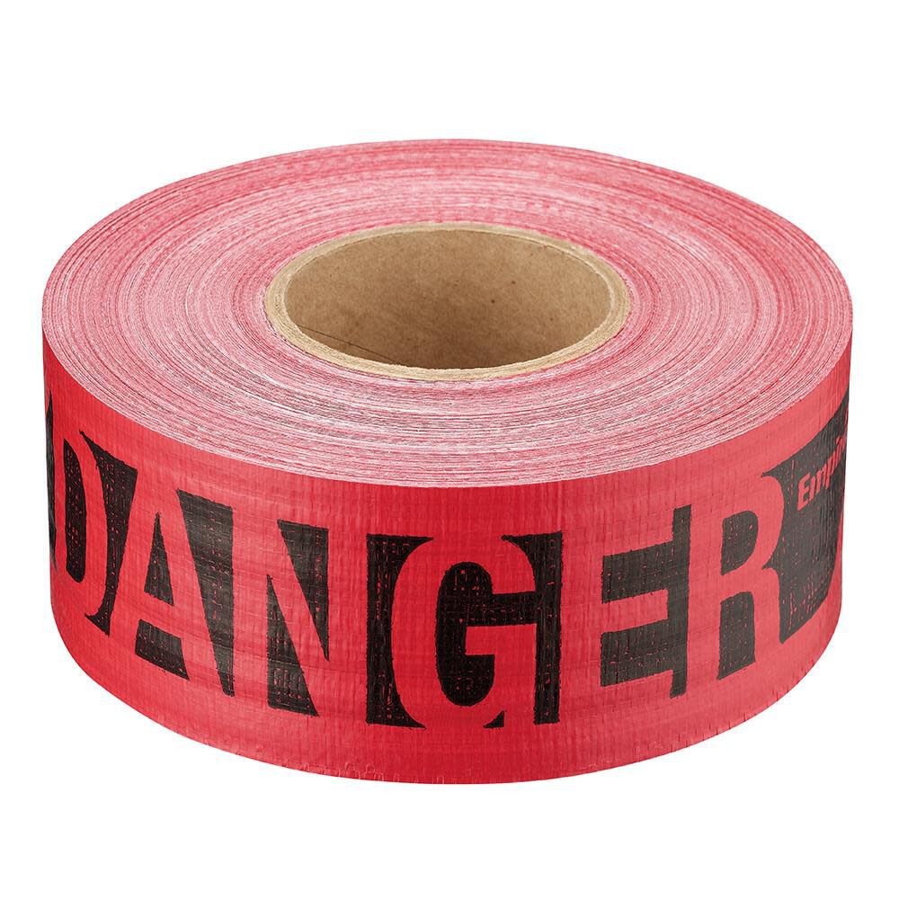 Empire Level 500 ft. Reinforced Red Barricade Tape - Danger/Peligro 76-0604 - Acme Tools