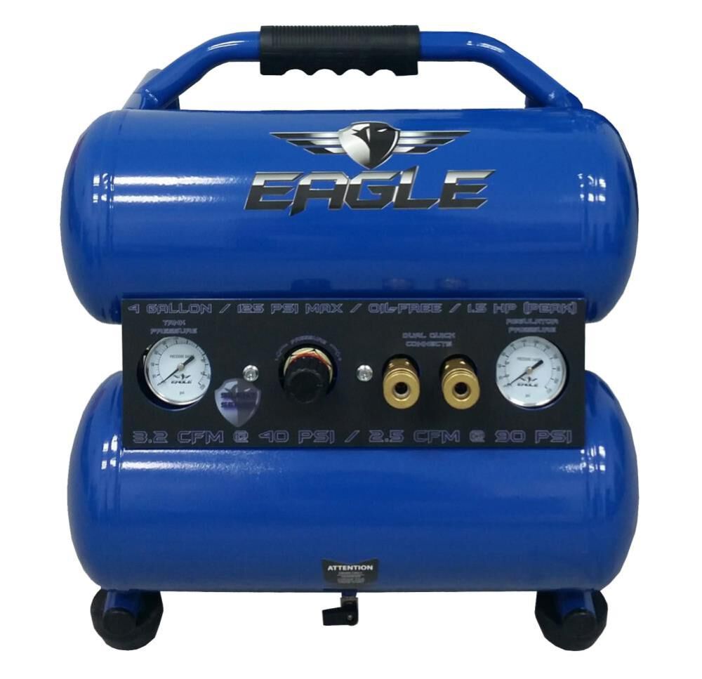 Eagle Compressor Silent Series 4 Gallon Portable Electric Compressor EA ...