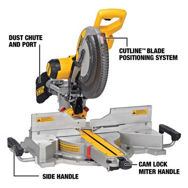 DEWALT 12 in Double Bevel Sliding Compound Miter Saw with Wheeled Saw Stand Bundle DWS780-DWX726 ...