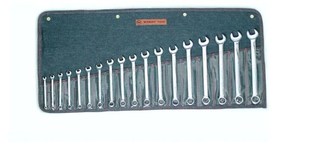 Wright Tool 18 pc. Full Polish Metric Combination Wrenches 7 mm to 24 ...