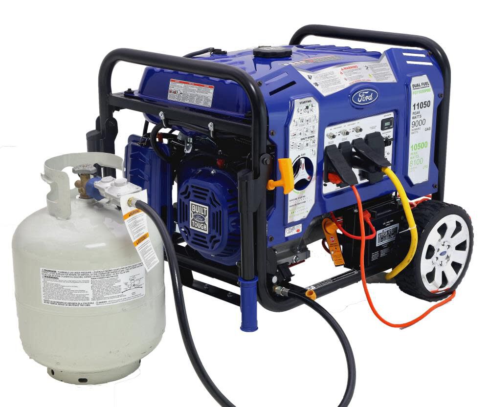 Ford 11050/9000-Watt Dual Fuel Gasoline/Propane Powered Electric/Recoil ...