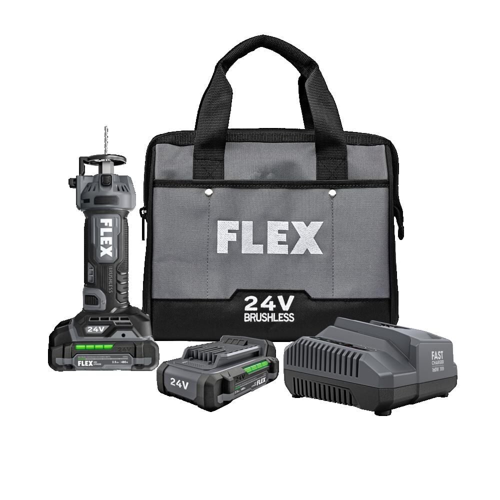 FLEX 24V Drywall Cut Out Tool Brushless Kit FX2471-2A from FLEX - Acme ...