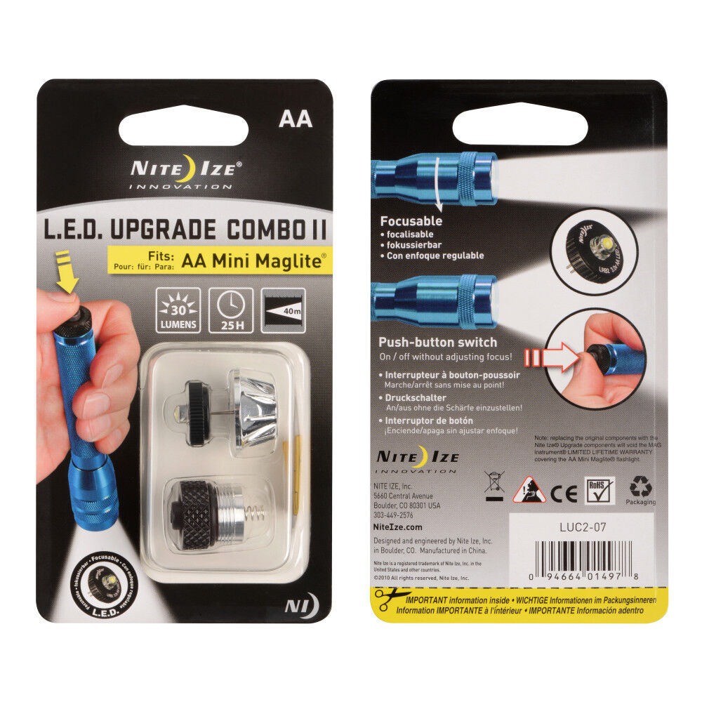 Nite Ize LED Upgrade Combo II Fits AA Mini Maglite LUC2-07 - Acme Tools