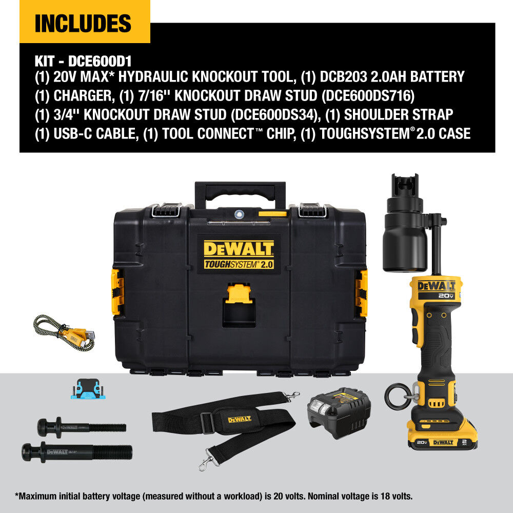 DEWALT 20V MAX Knockout Tool Kit DCE600D1 - Acme Tools