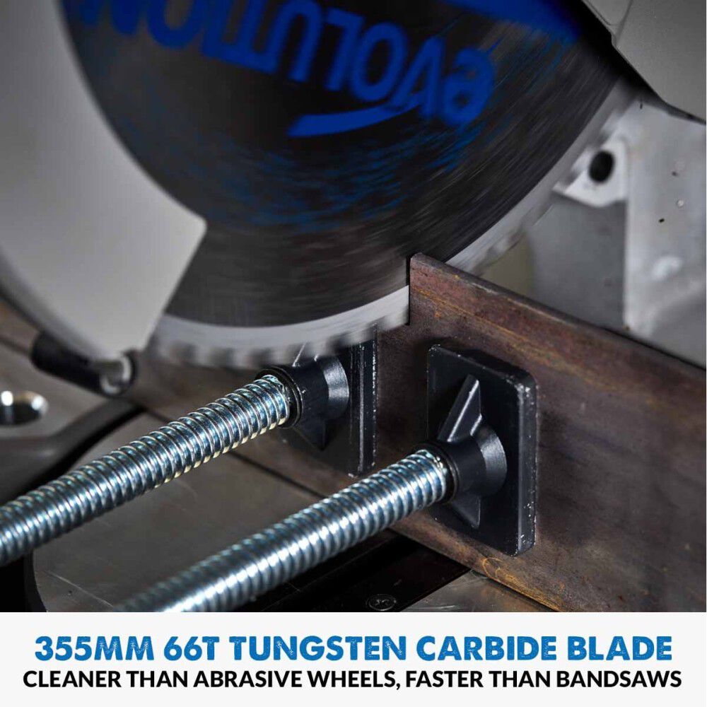 Evolution Power Tools S355MCS 14in Metal Cutting Mitering Chop Saw 102 ...