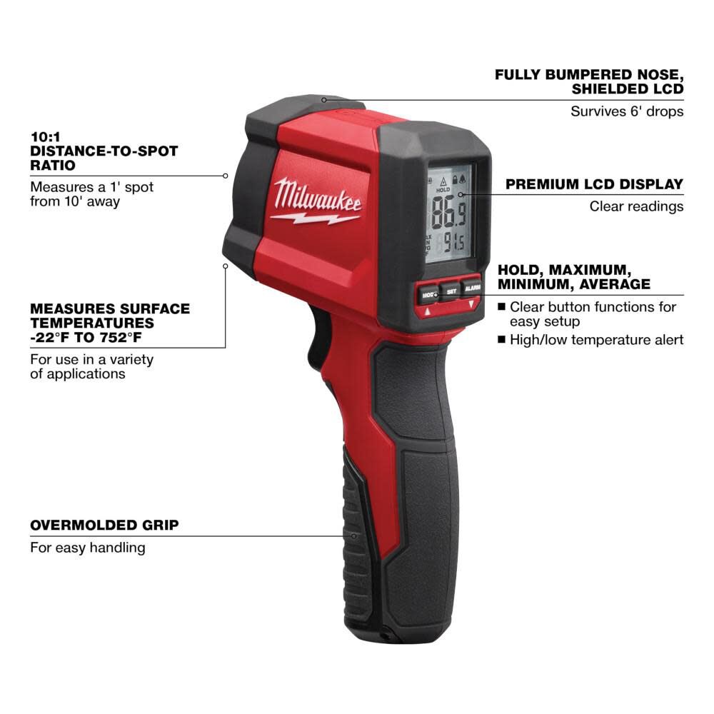Milwaukee 10:1 Infrared Temp-Gun 2267-20 - Acme Tools