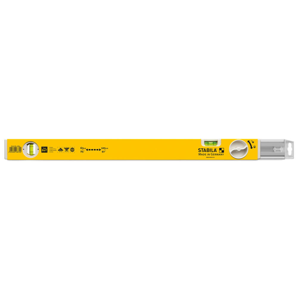 Stabila 25 Inch - 41 Inch Type 80 T Extendable Spirit Level Tool 29441 ...