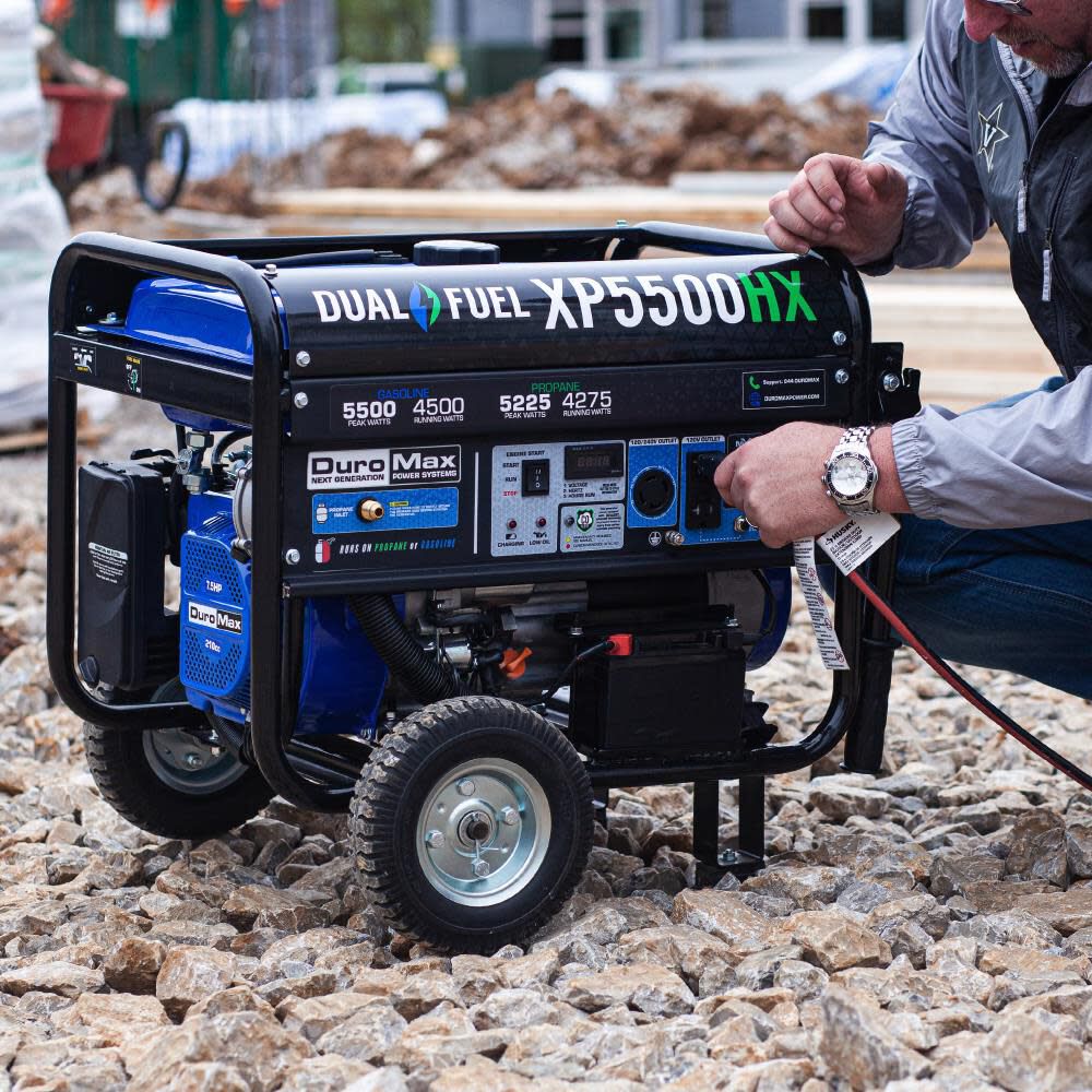 Duromax Generator Dual Fuel Gas Propane Portable with CO Alert 5500 ...