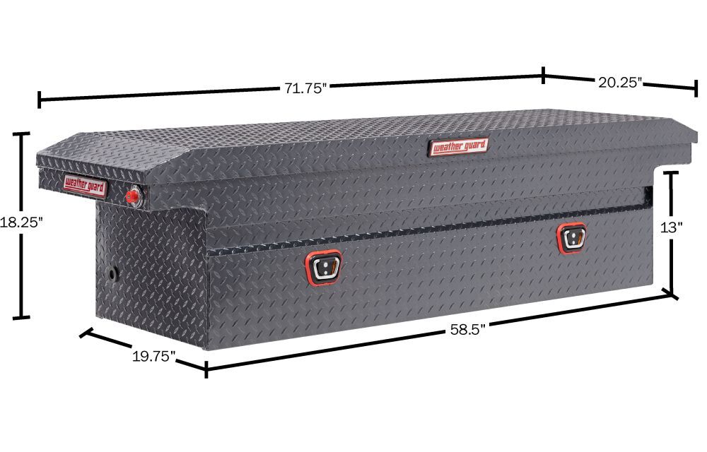 Weather Guard Saddle Truck Tool Box Aluminum Full Low Profile Textured ...