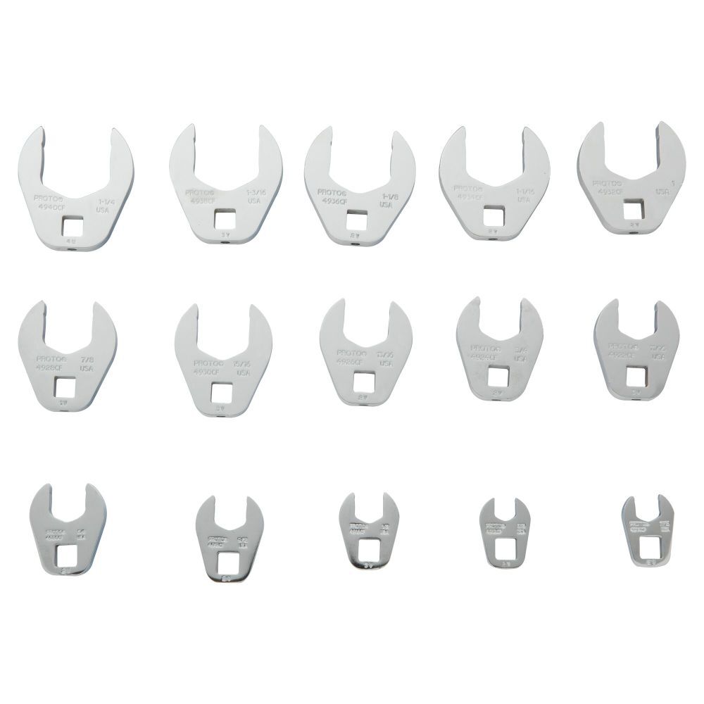 Proto 3/8 in Drive Crowfoot Wrench Set 15pc J49003CF from Proto - Acme ...