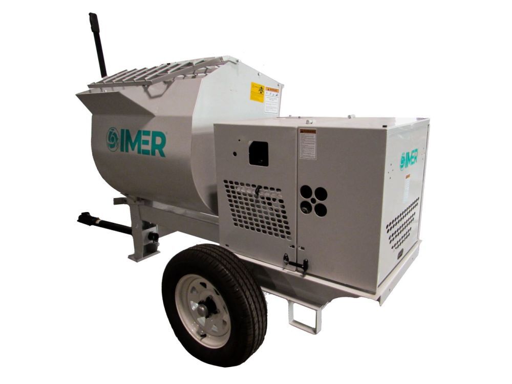 IMER 12 Cu ft Steel Drum Mortar Electric Mixer with Electric Motor ...