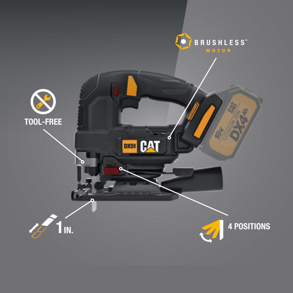CAT 18V Cordless Jig Saw with Brushless Motor Bare Tool DX51B DX51B ...