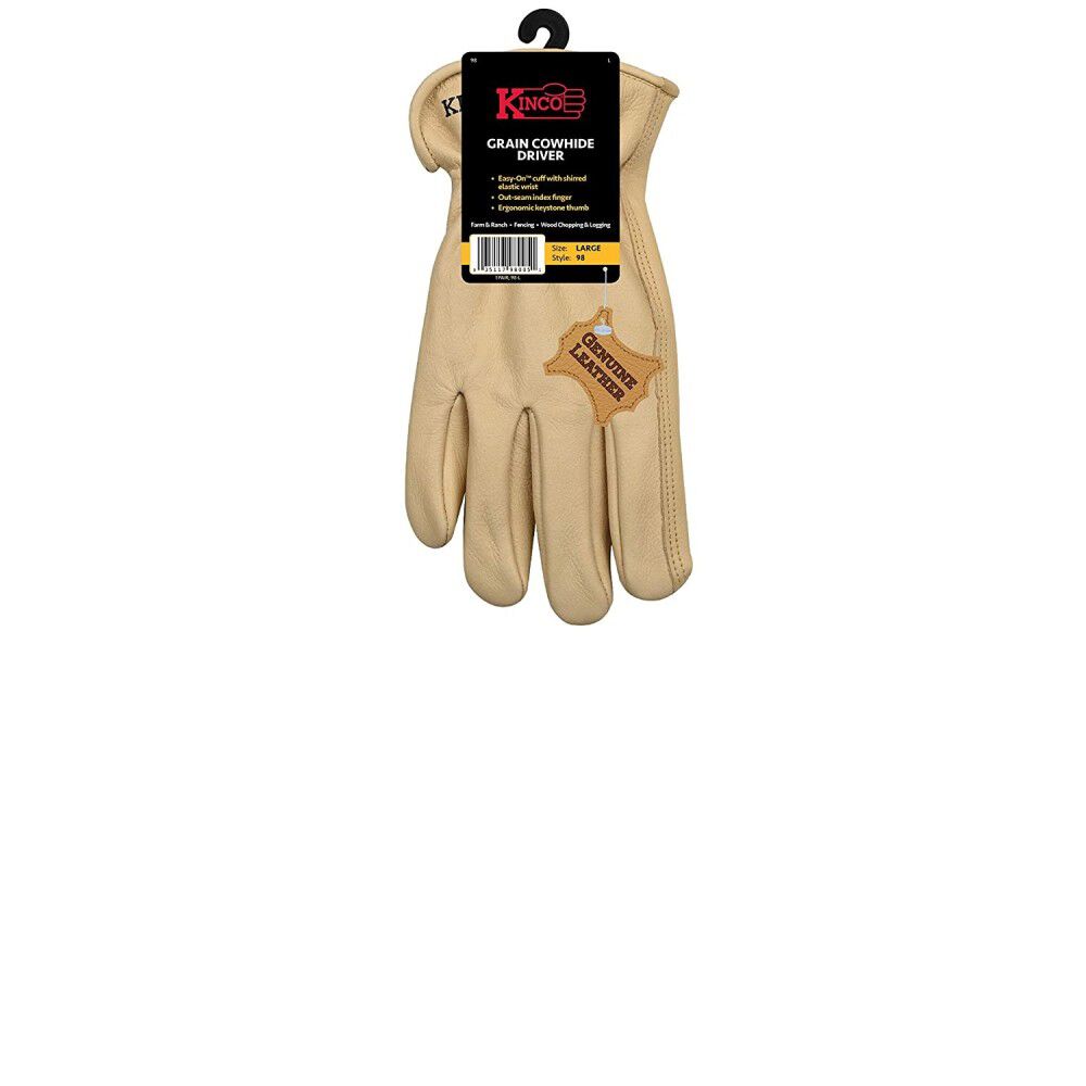 Kinco Tan Full Grain Cowhide Driver Glove 98K520 - Acme Tools