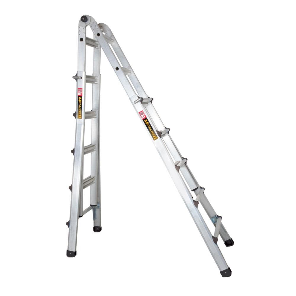 Metaltech 21ft Telescoping Multi-Position Ladder Aluminum Grade 1A E ...