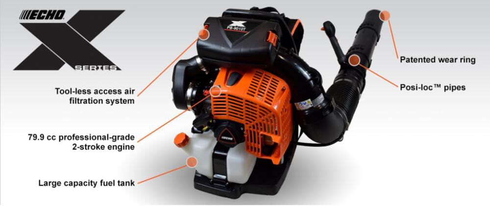 Echo X Series Back Pack Blower with Tube Throttle 79.9cc PB-9010T from ...