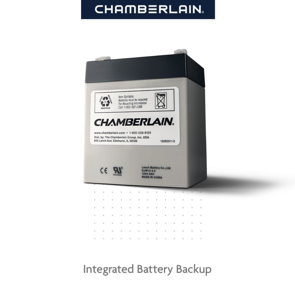 Chamberlain Garage Door Opener 1/2 HP Wi-Fi Chain Drive with Battery ...