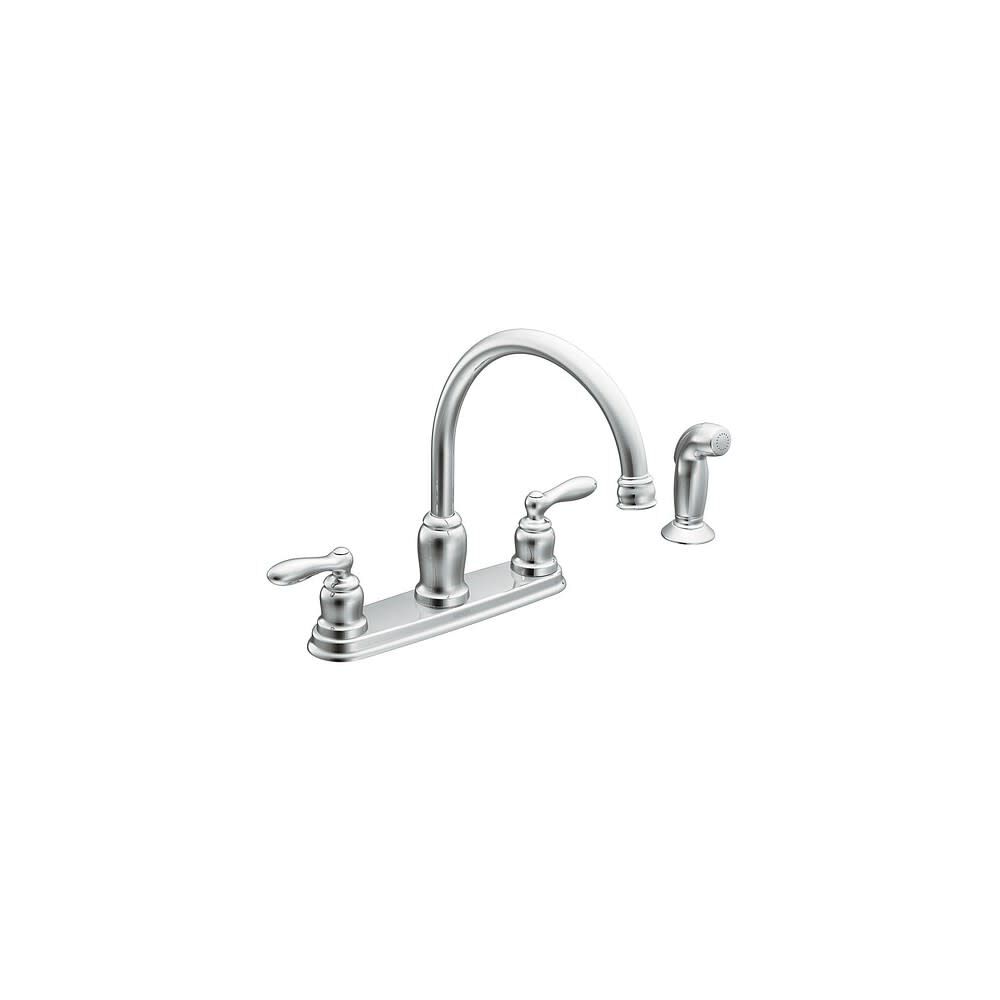 Moen Caldwell Chrome 2 Handle High Arc Kitchen Faucet with Spray ...