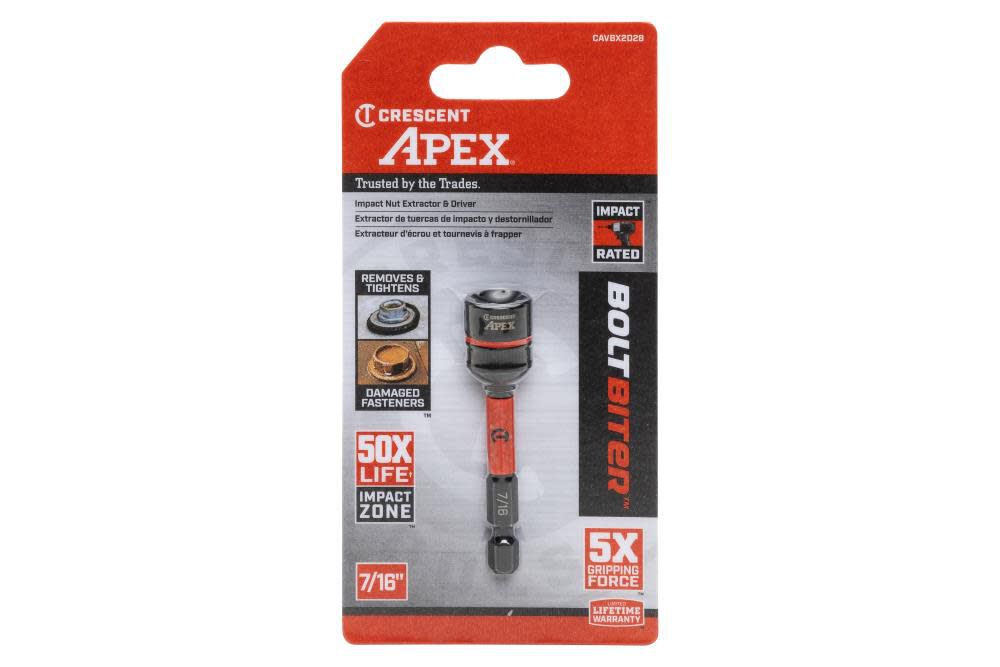 Crescent APEX Bolt Biter Impact Nut Extractor and Driver 7/16in ...