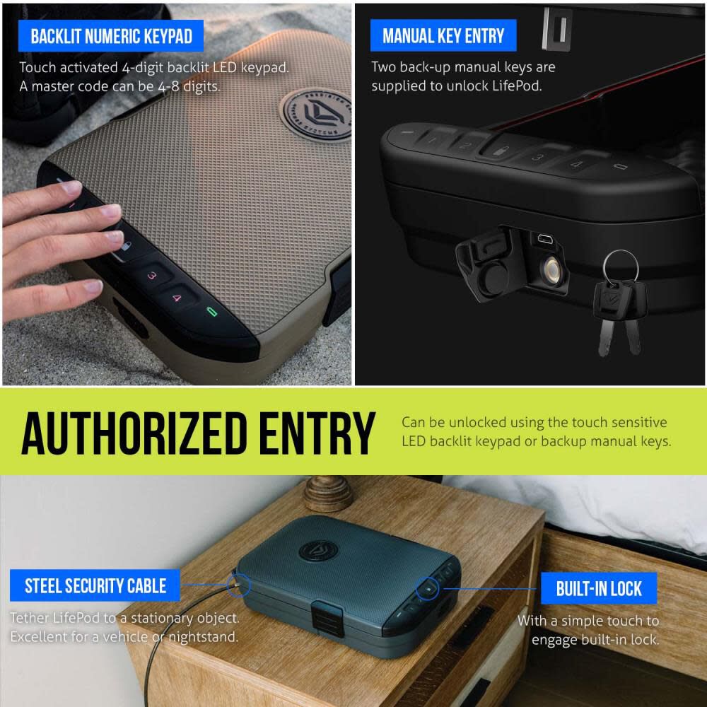 Vaultek Safe LifePod 2.0 Safe Black VLP20-BK - Acme Tools