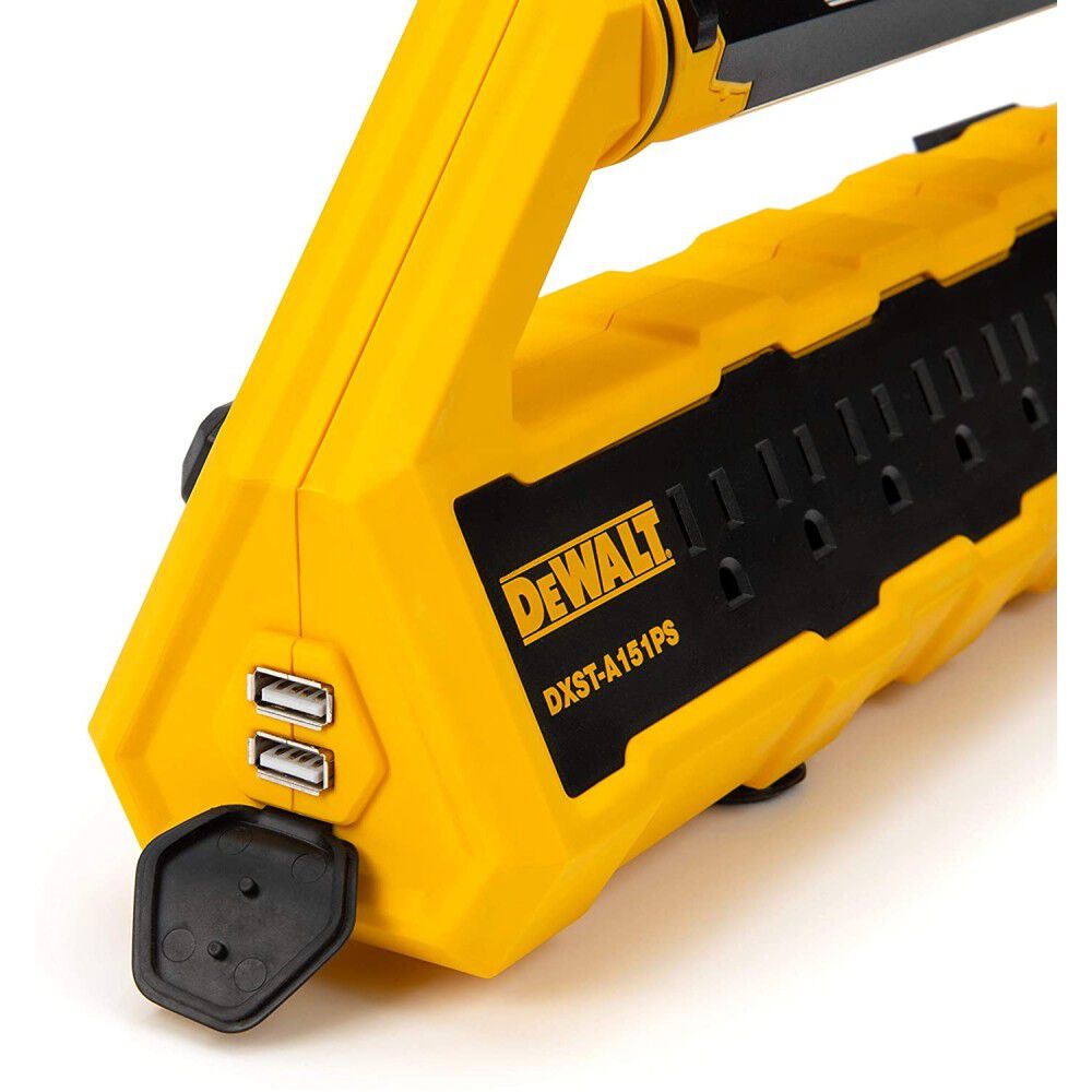 DEWALT 15A GCFI Power Station with Work Light & Cord Minder Kit ...