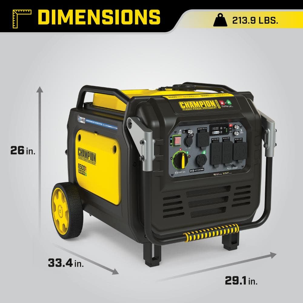 Champion Power Equipment 8500 Watt Inverter Generator Electric Start ...