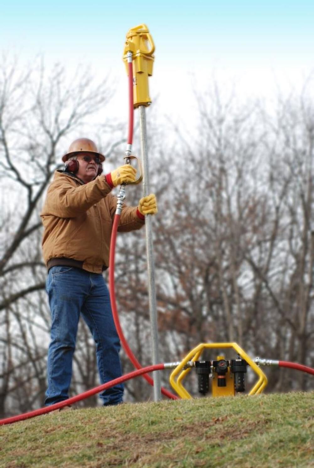 Rhino Tool PD 55 - 55 LB Pneumatic Post Driver 3-7/8in Chuck 070013 ...