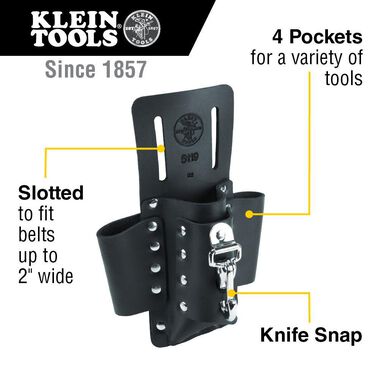 Klein Tools 4 Pocket Tool Pouch 6-1/2inx8-1/2in 5119 - Acme Tools
