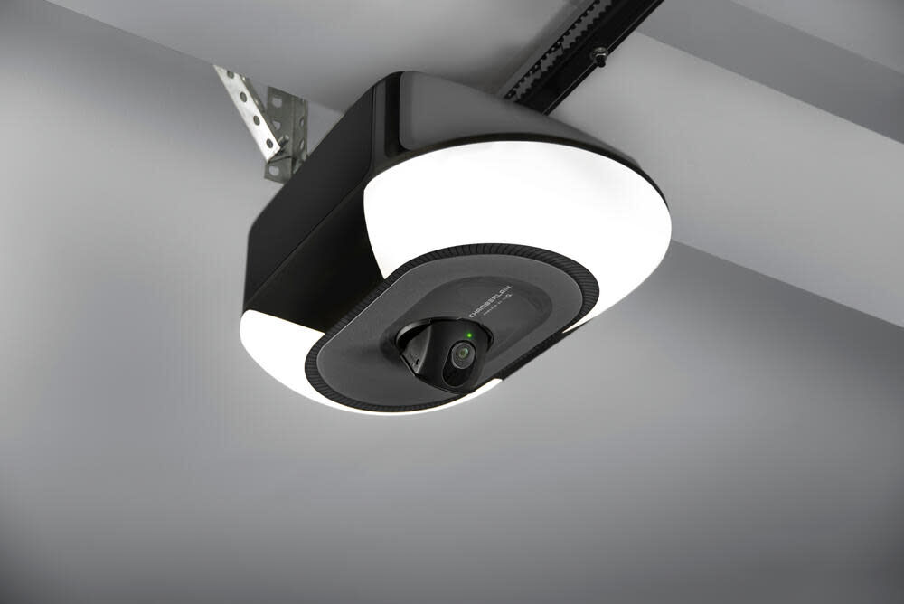 Chamberlain 1 1/4 HP Camera LED Wi Fi Belt Drive Opener with Battery ...