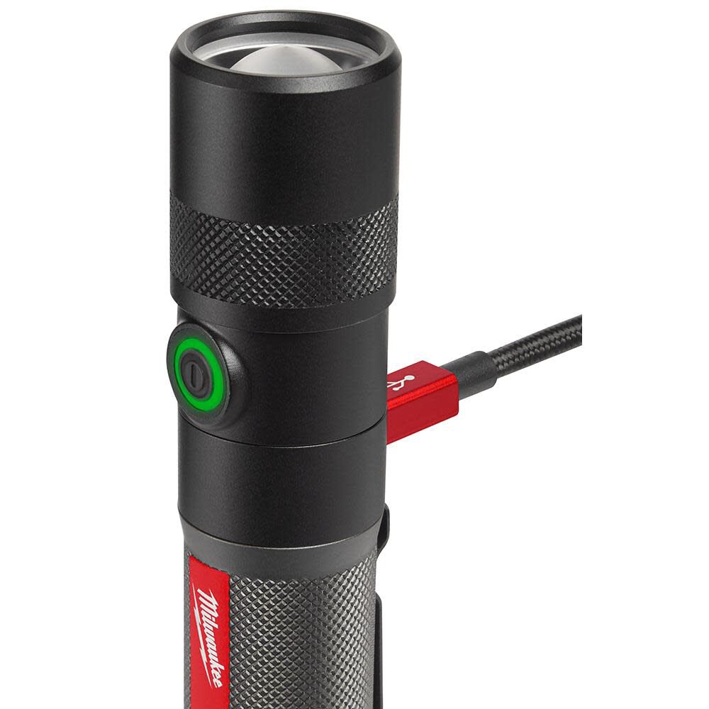 Milwaukee USB Rechargeable 1100L Twist Focus Flashlight 2161-21 - Acme Tools