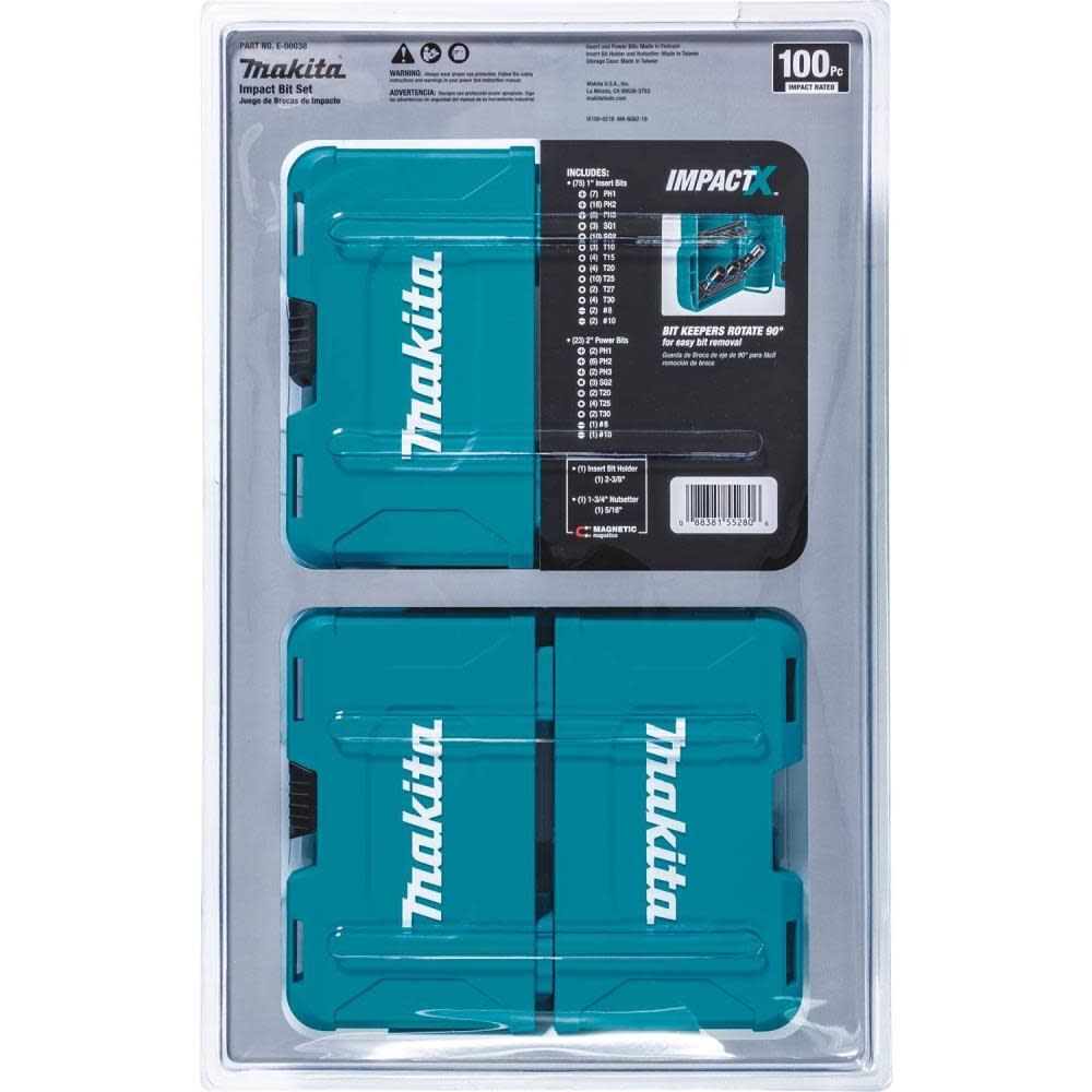 Makita ImpactX 100 pc. Driver Bit Set E-00038 - Acme Tools