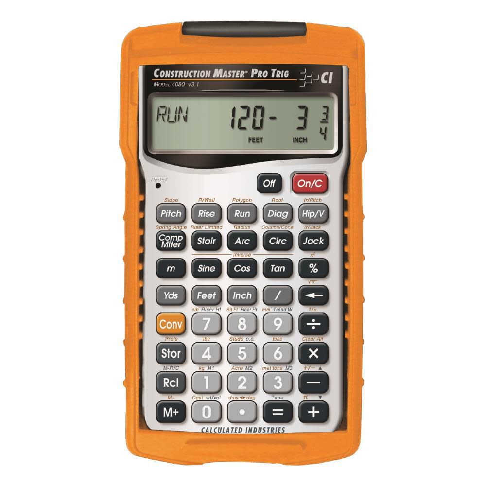 Calculated Industries CM Pro Trig Construction Math Calculator 4080 ...