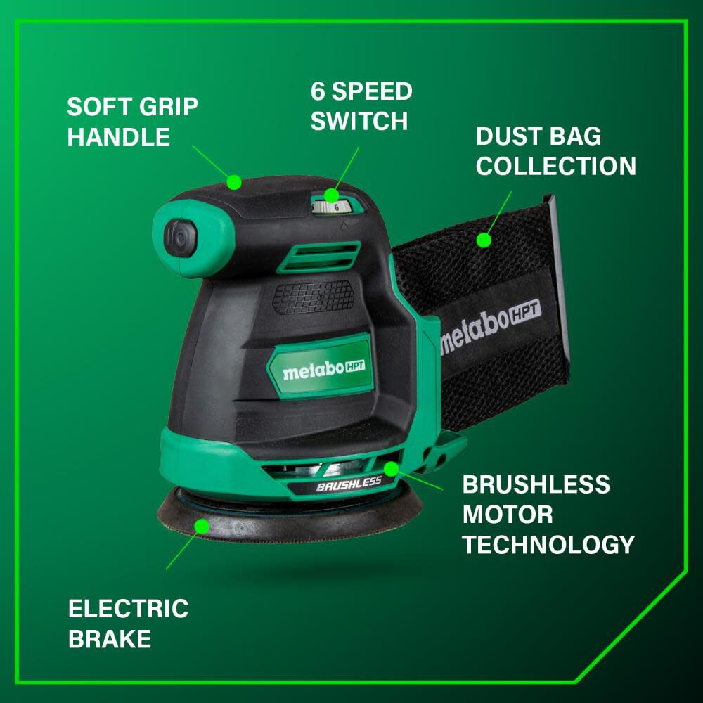 Metabo HPT 18V Random Orbit Sander (Bare Tool) SV1813DAQ4M - Acme Tools