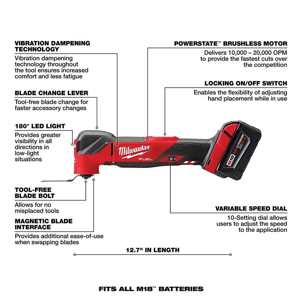 Milwaukee M18 FUEL Oscillating Multi-Tool Kit 2836-21 - Acme Tools