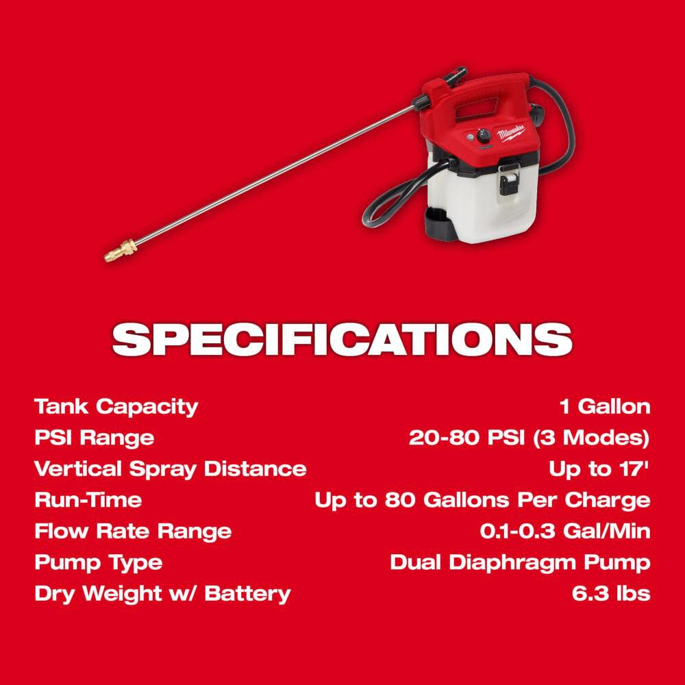 Milwaukee M12 1 Gallon Handheld Sprayer Kit 2528-21G1 - Acme Tools