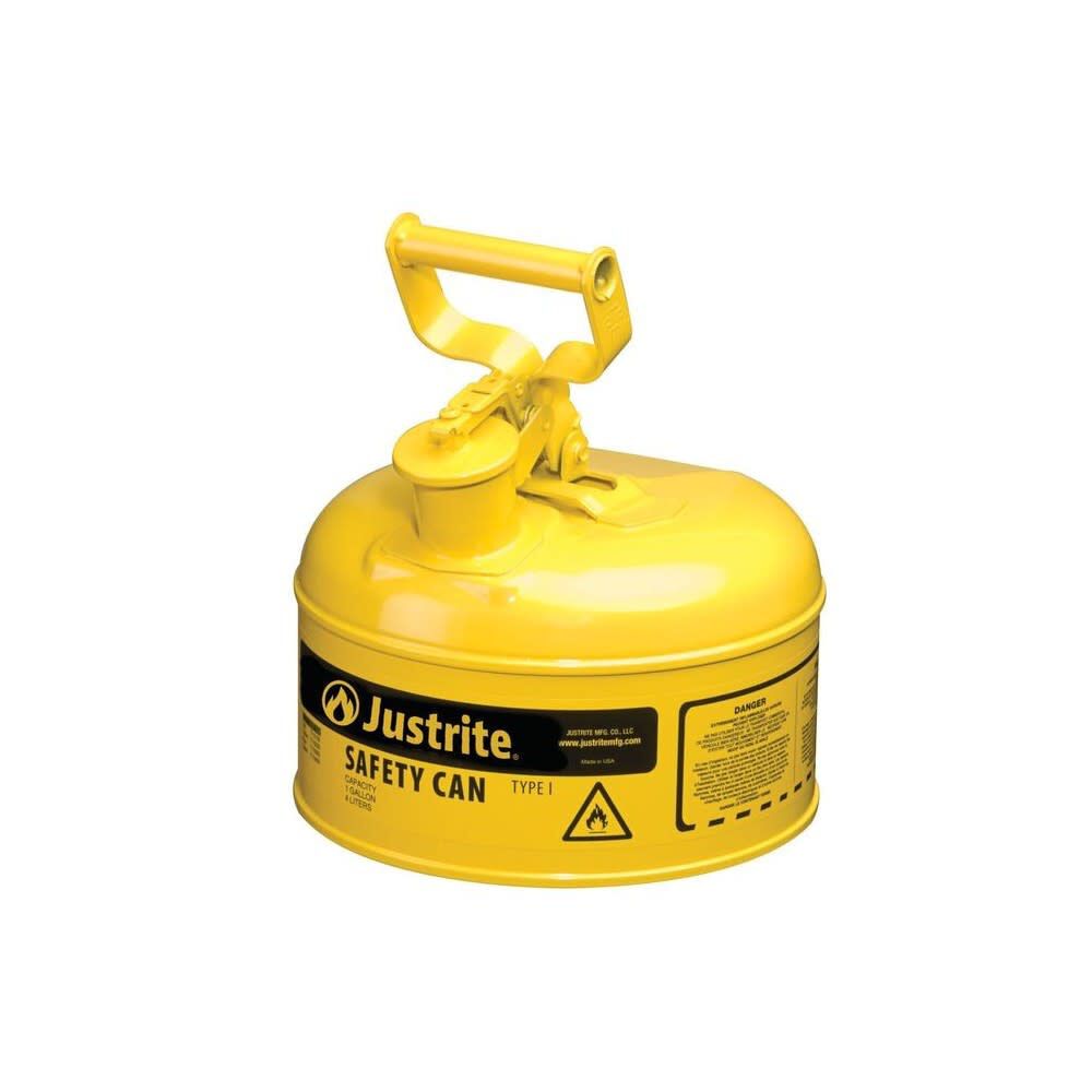 Justrite 1 Gal Steel Safety Yellow Diesel Fuel Can Type I with Flame ...